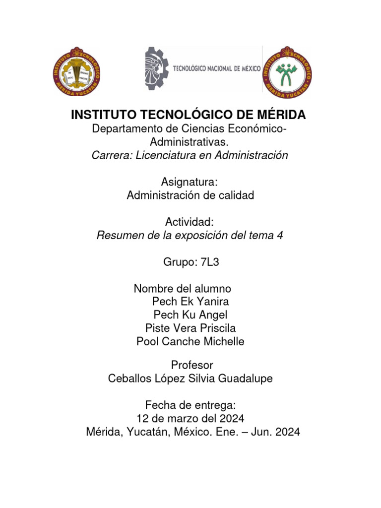 Resumen Tema 4 Equipo 4 | Descargar gratis PDF | Lean Manufacturing | Six Sigma