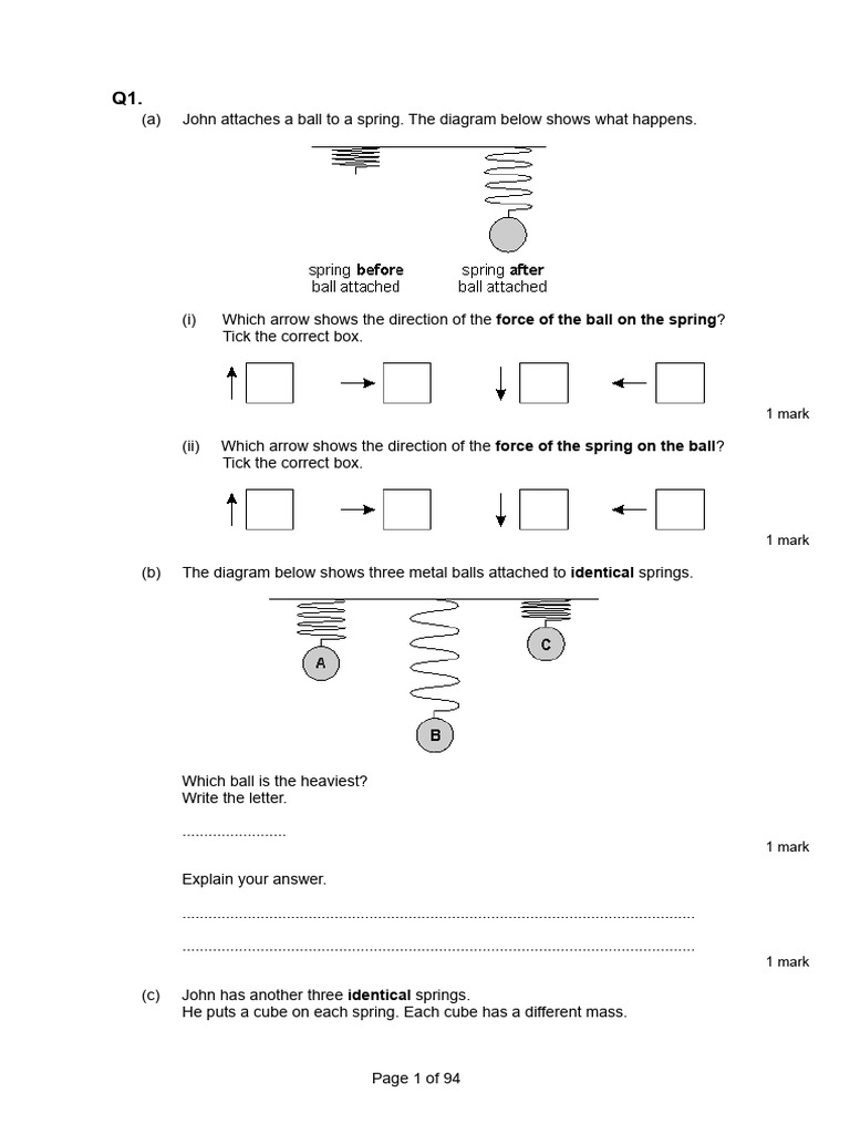 KS3 Forces 1 | PDF | Potential Energy | Mass