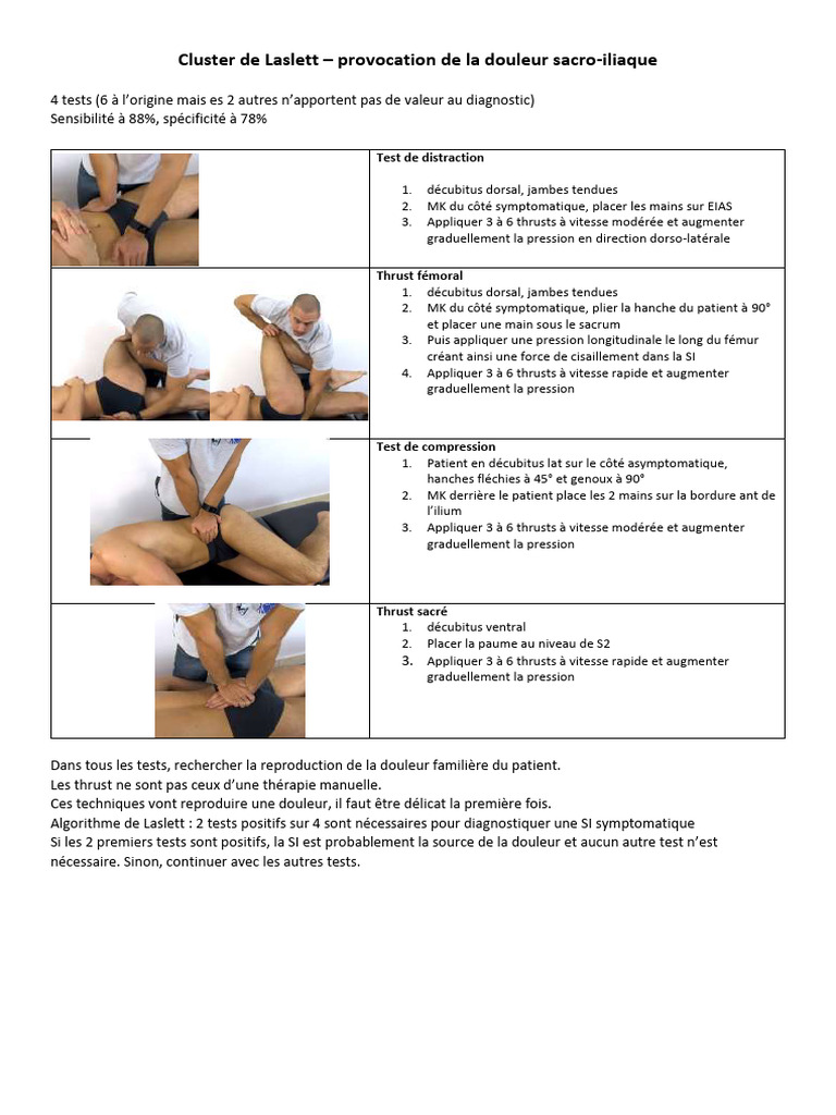 Cluster de Laslett pour douleur SI | PDF | Causes de décès ...