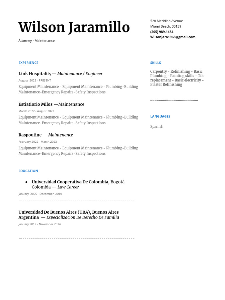 Wilson Jaramillo Resume | PDF