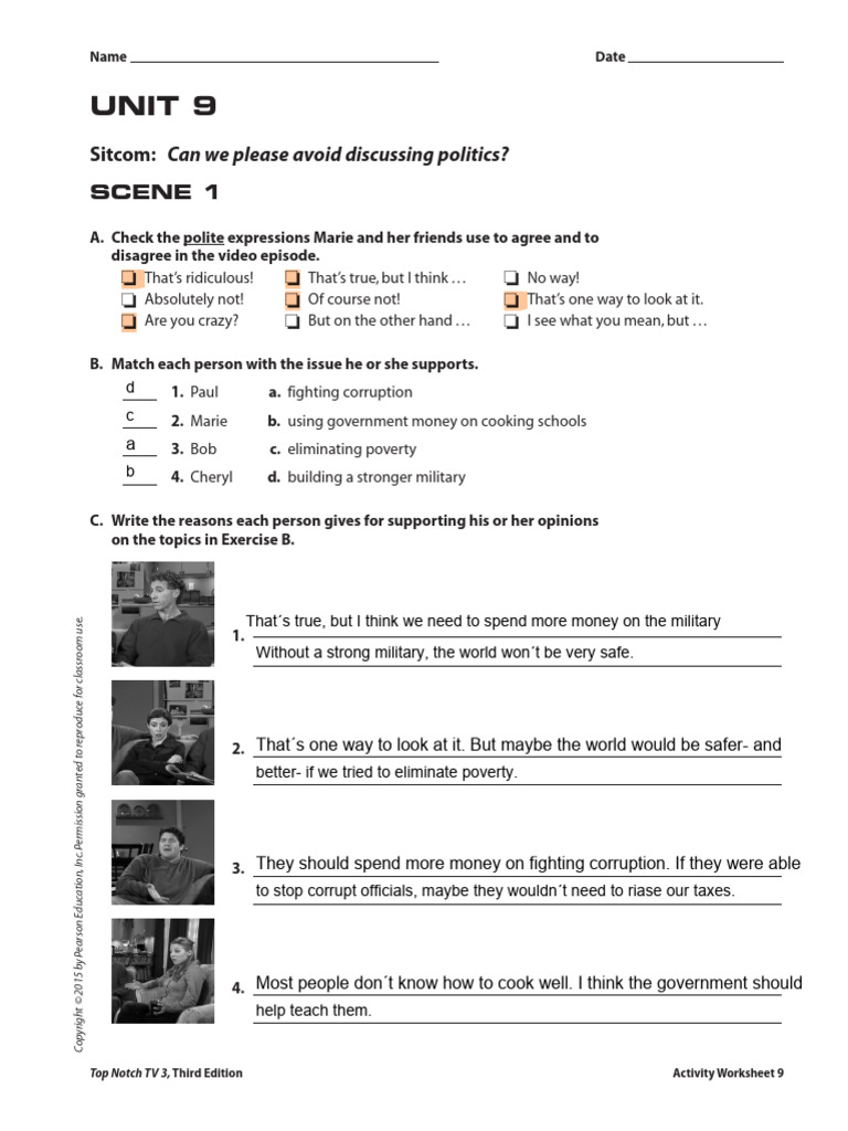 UNIT_09_TV_Activity_Worksheets | PDF