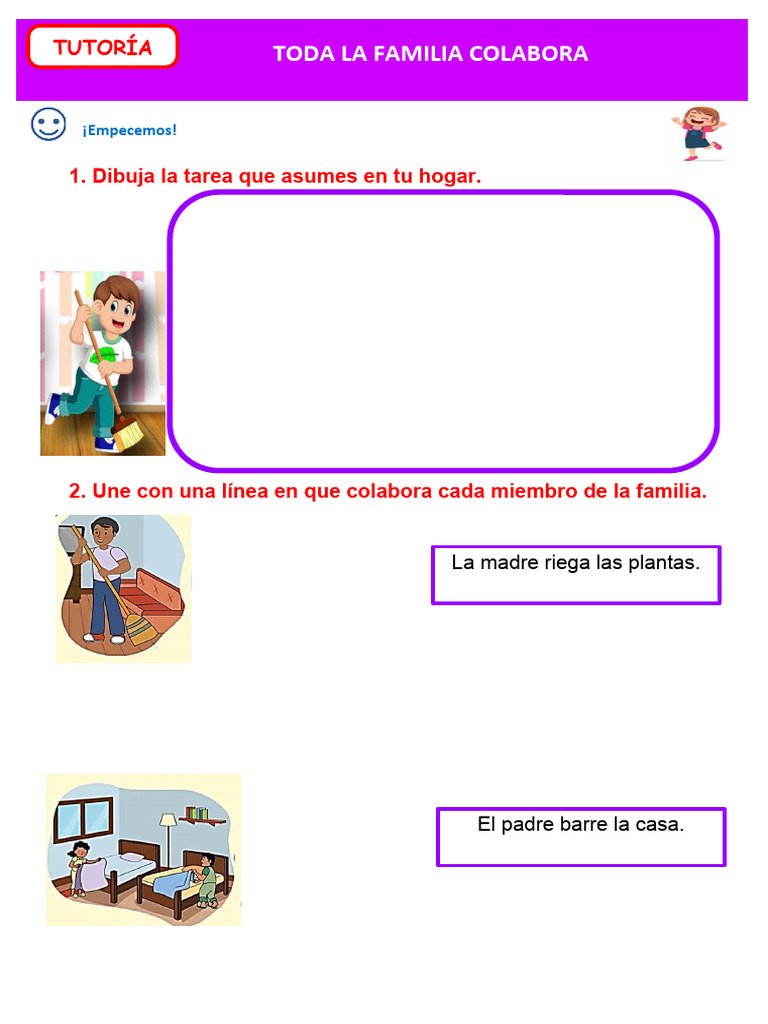 D1 A2 Ficha Tut. Toda La Familia Colabora | PDF