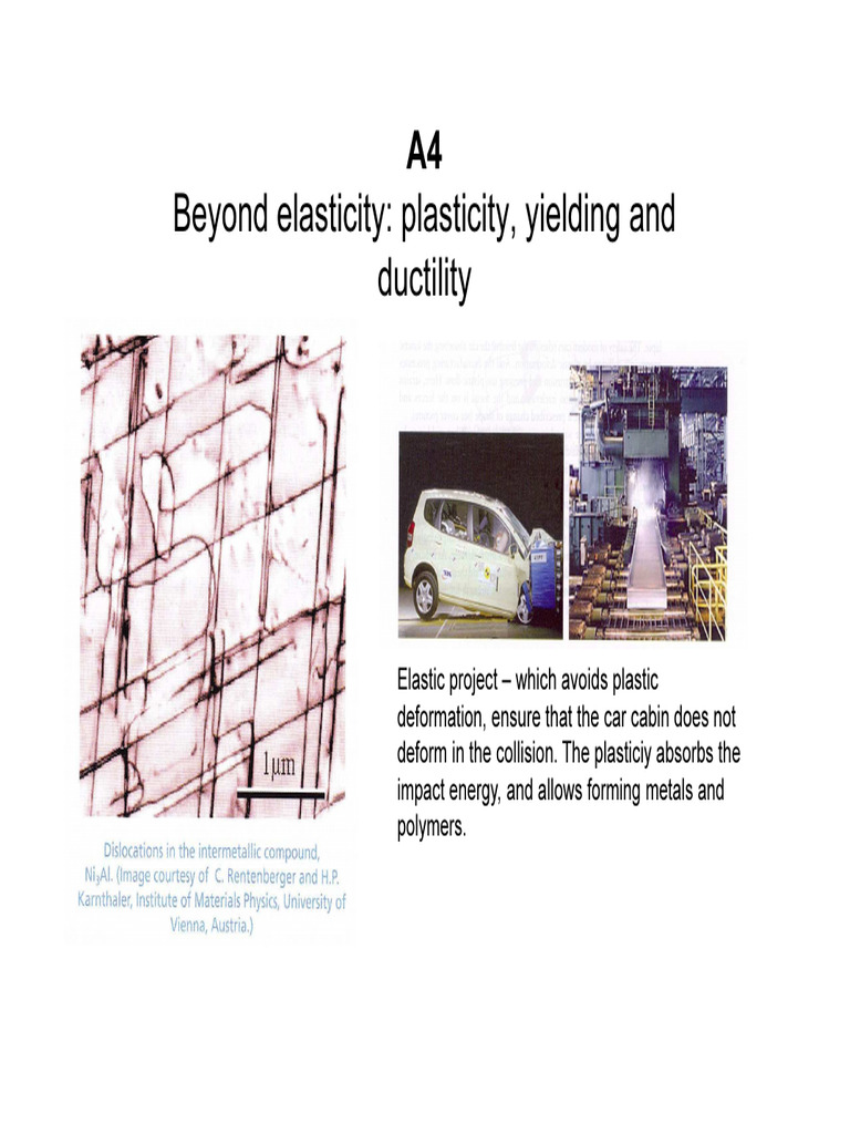 Beyond elasticity Plasticity, yielding, and ductility | PDF ...