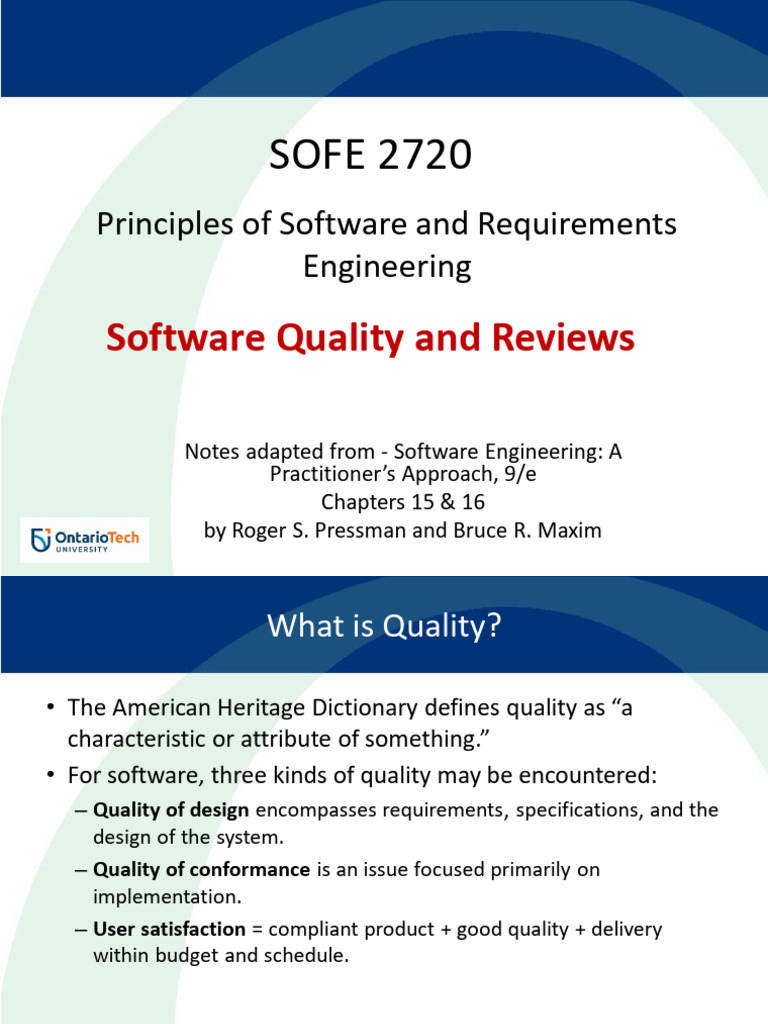 7a. Software Quality | PDF | Software Quality | Software