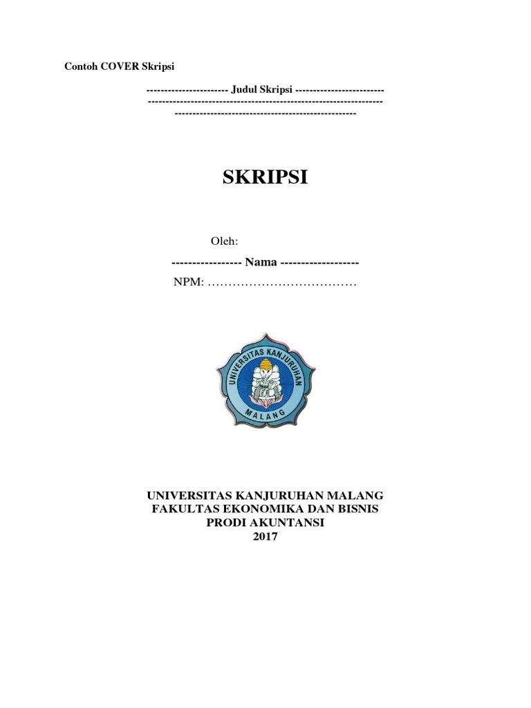 Contoh COVER Skripsi DPDF | PDF