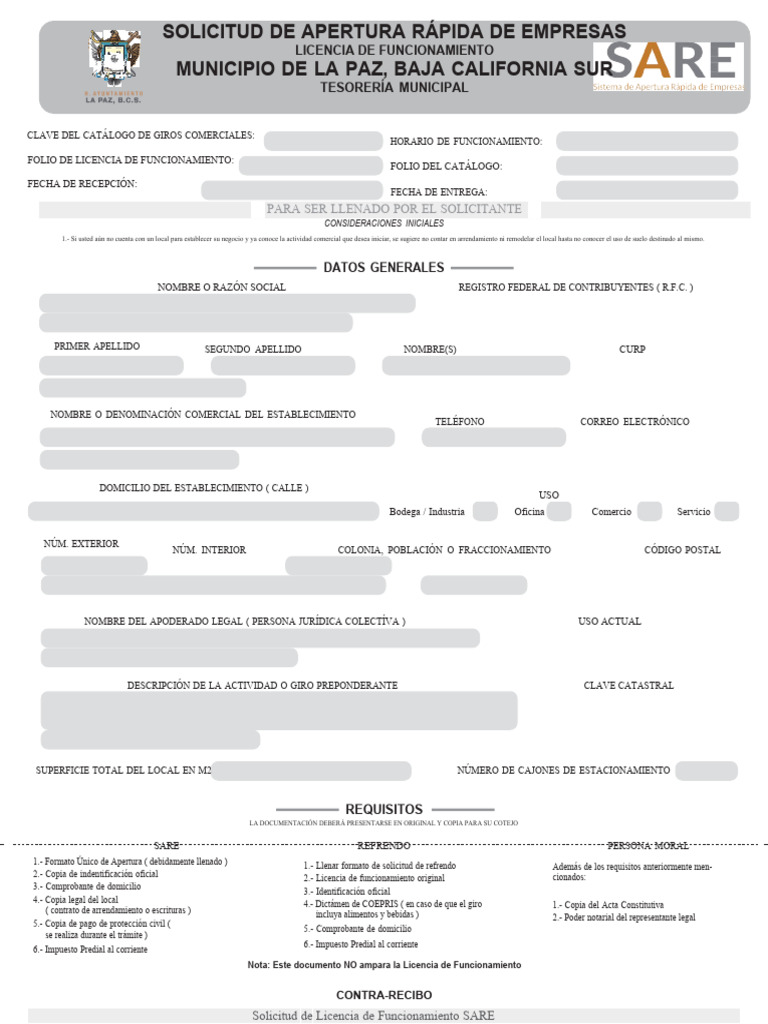Solicitud Licencia Funcionamiento La Paz | PDF