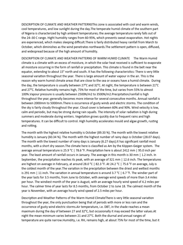 Description of Weather and Climate | PDF | Precipitation | Humidity