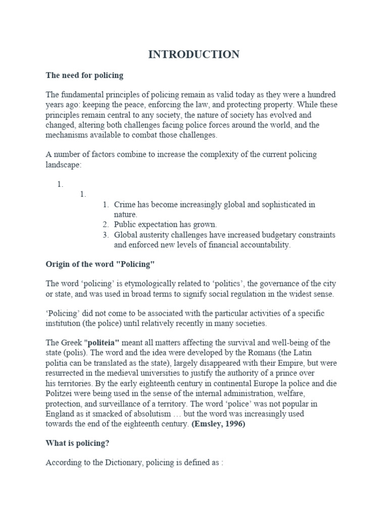 WHAT'S POLICING and INNOVATIVE POLICING | PDF | Separation Of Powers ...