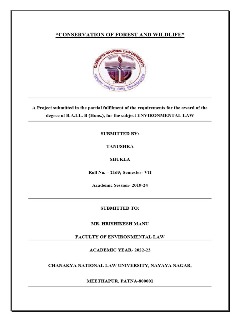 2169, ENV LAW - Final Draft. | PDF | Conservation Biology | Forests