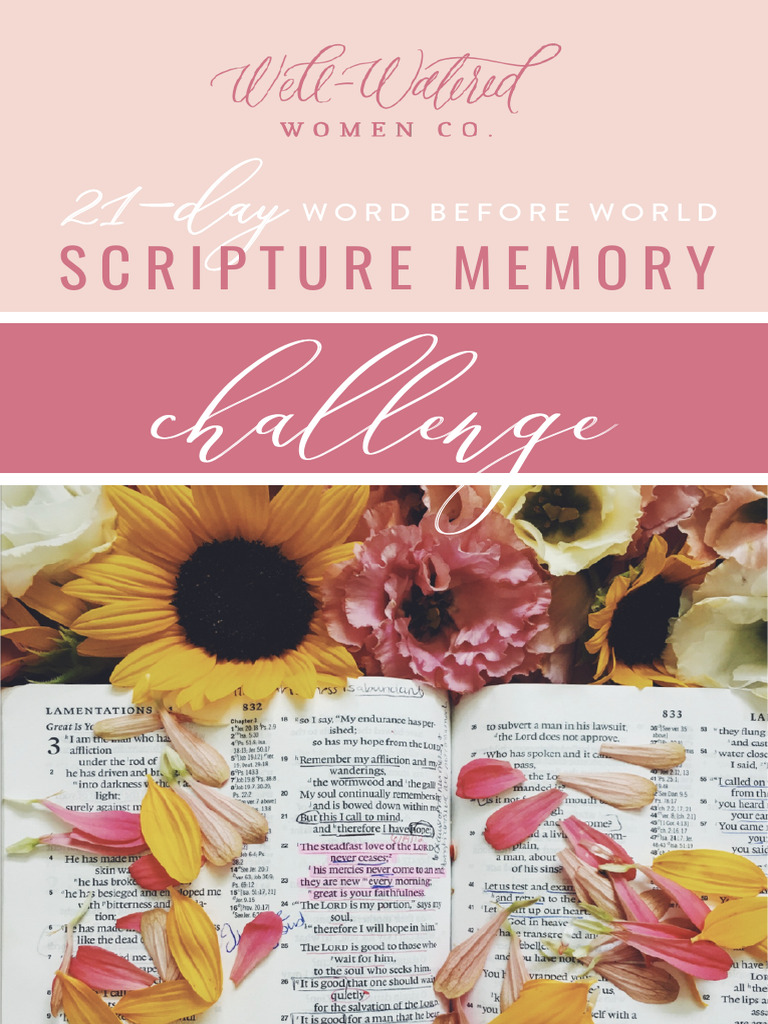 21 Day Scripture Memory Challenge - Well-Watered Women | PDF | Bible | Jesus