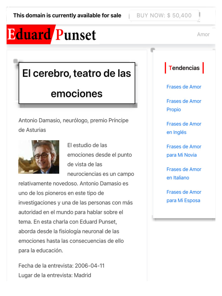 Blog De Eduard Punset El Cerebro Teatro De Las Emociones Descargar