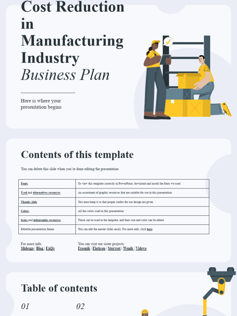Cost Reduction in Manufacturing Industry Business Plan by Slidesgo ...