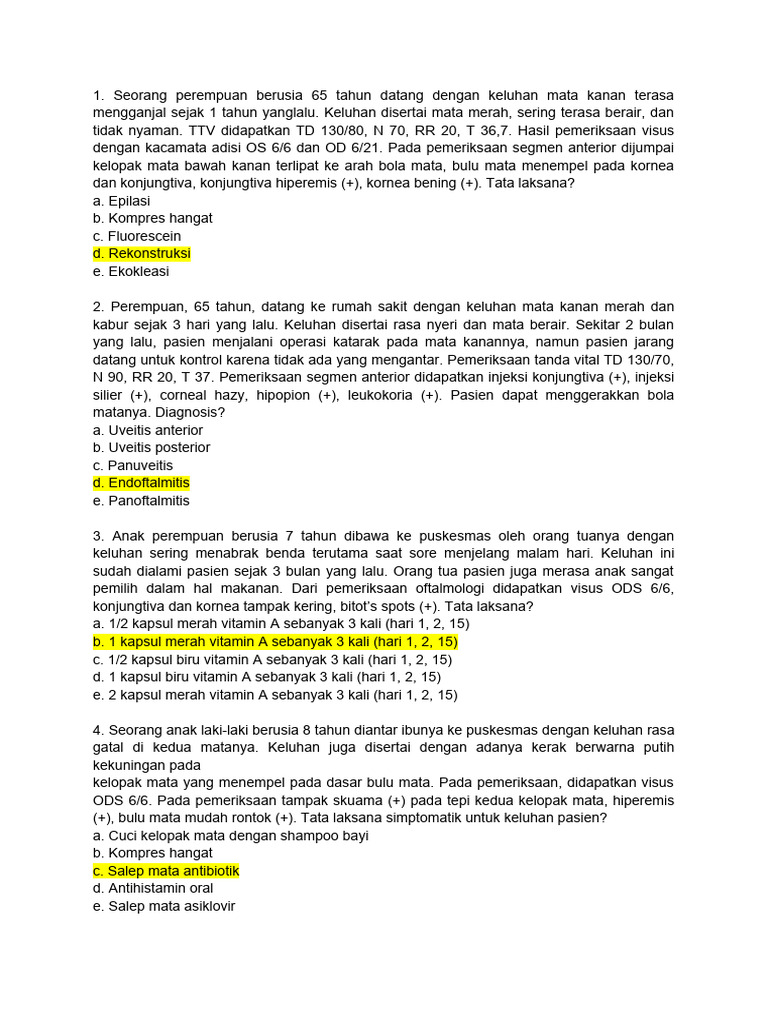 Soal CBT Mata 1 | PDF