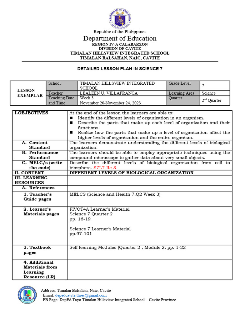 Final DLP Science Week 3 | PDF | Human Body | Tissue (Biology)