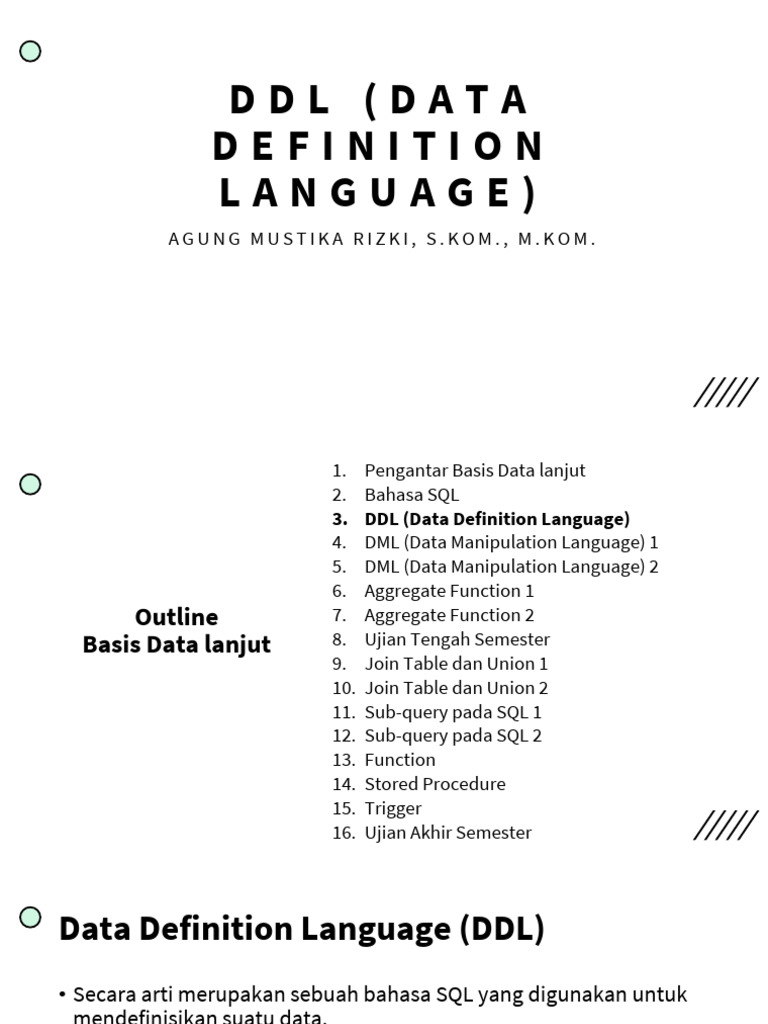 DDL (Data Definition Language) | PDF | Seni