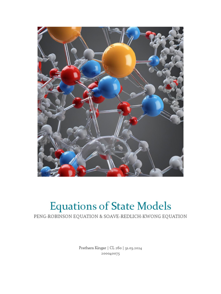 Equations of State Models (200040075) | PDF | Thermodynamics | Chemistry