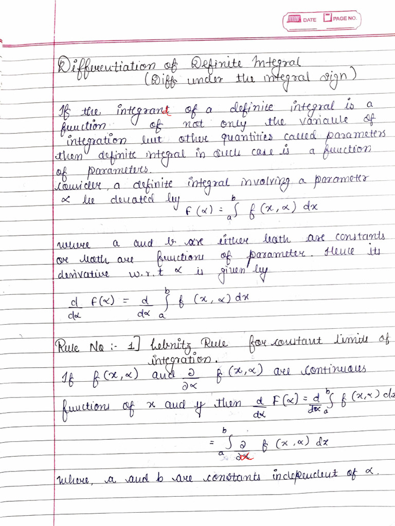 Differentiation Under Integral Sign | PDF