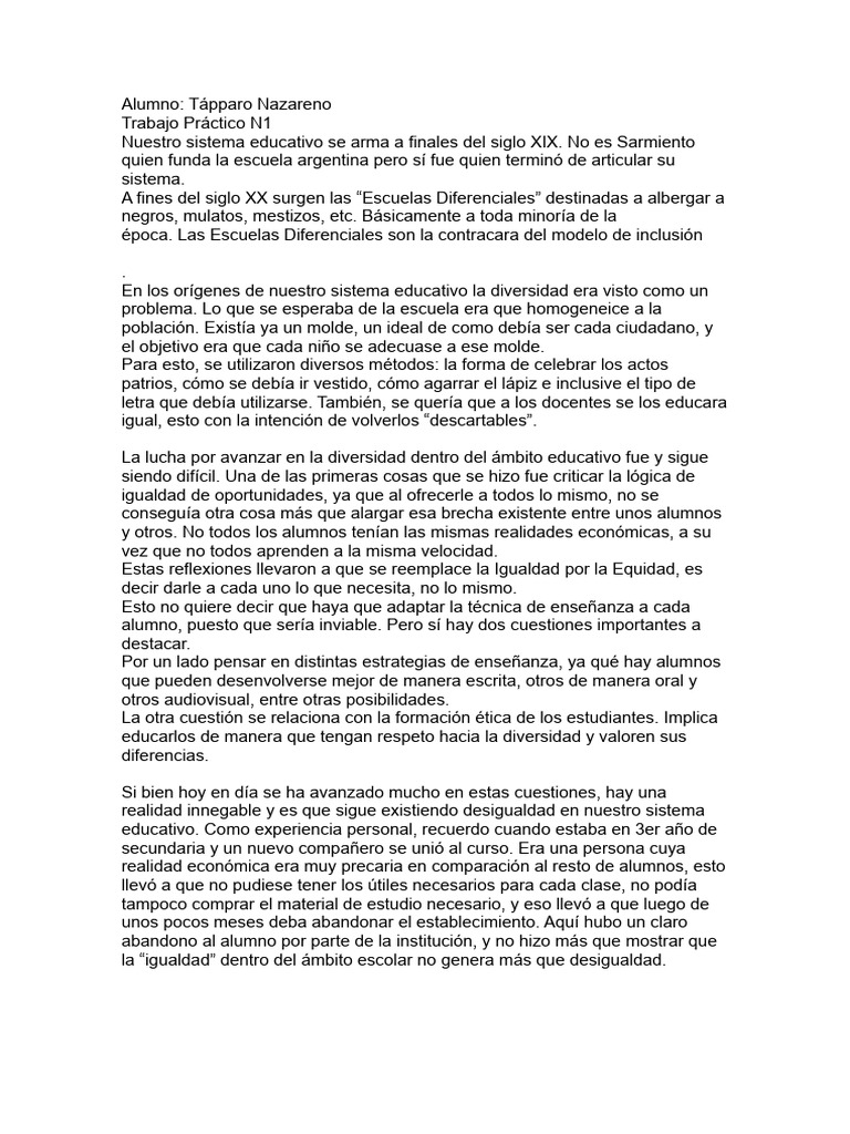 Trabajo Práctico N1 - Taller de Definición Institucional | PDF ...