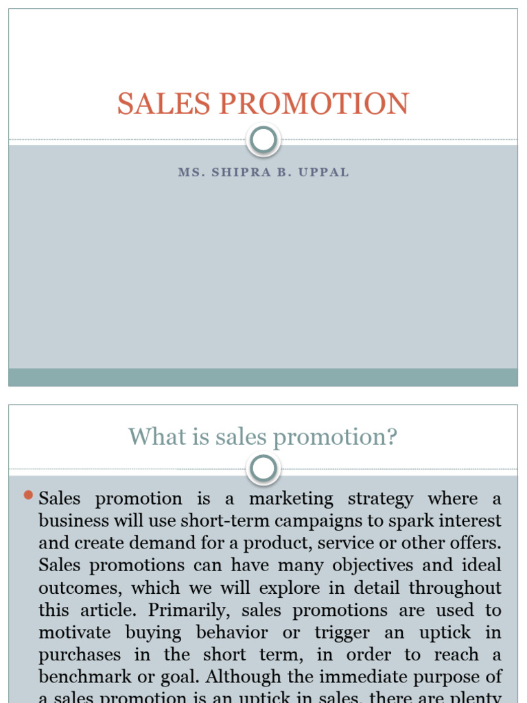 Sales Promotion | PDF | Sales | Brand