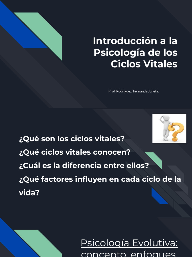 Introducci-N A La Psicolog-A de Los Ciclos Vitales 2024. 1-3 | PDF ...