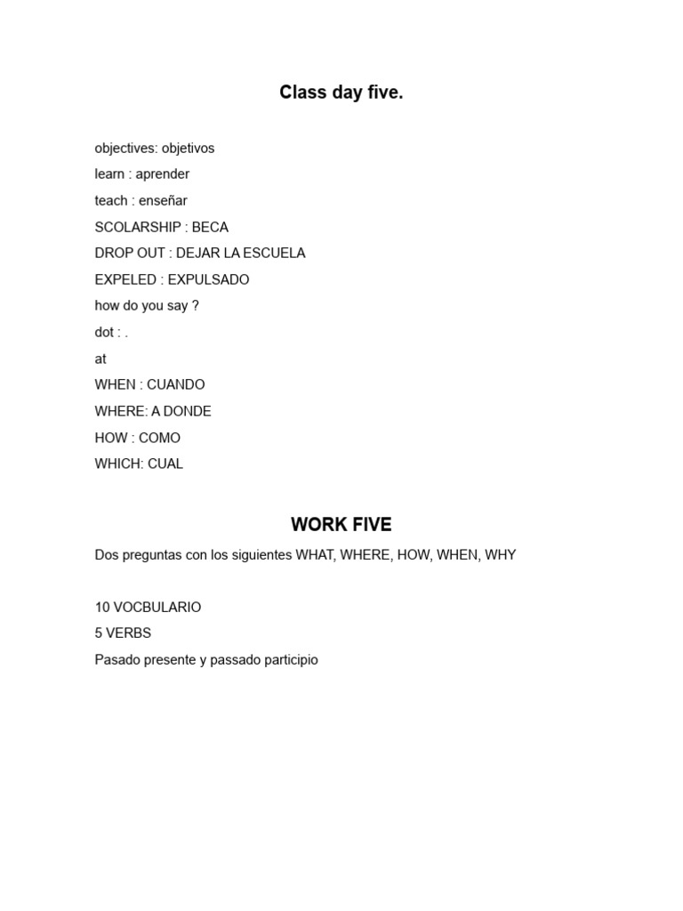 Clase de Inglés: Vocabulario y Verbos | PDF | Salud y bienestar