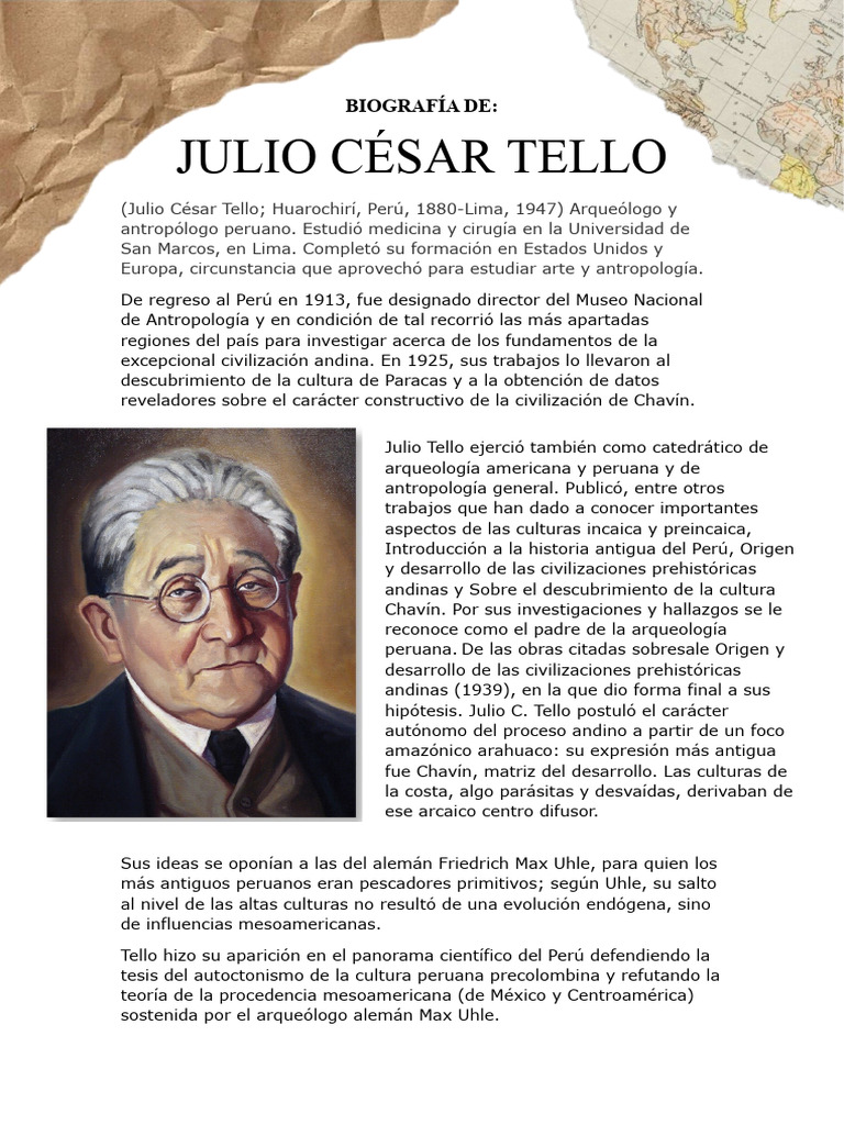 Biografía de Julio C. Tello Geo | PDF