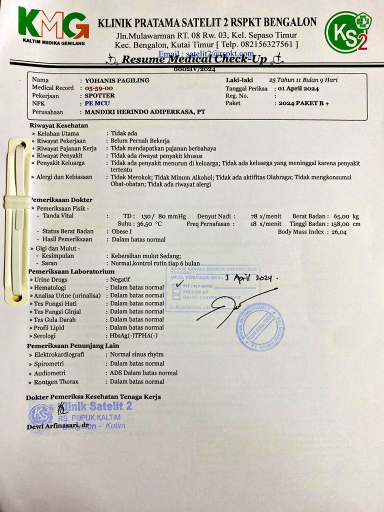 Yohanis Pagiling-MCU Renewal | PDF