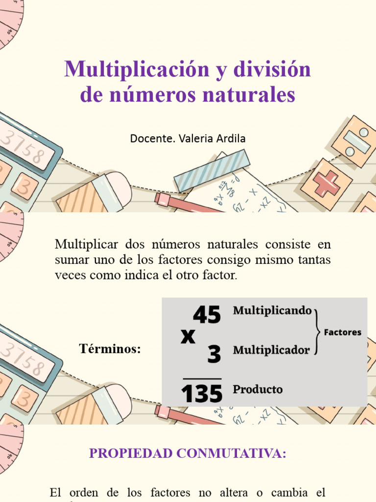 Multiplicacion y Division de Numeros Naturales | PDF | División ...