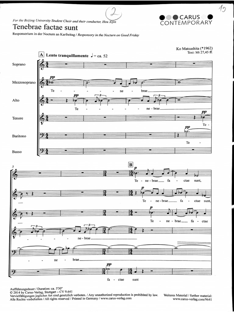 Matsushita Tenebrae | PDF