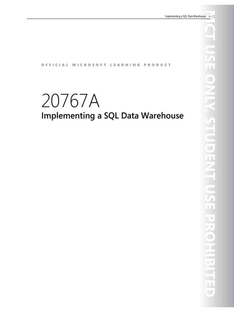 20767A - Implementing A SQL Data Warehouse | PDF | Microsoft Sql Server | License