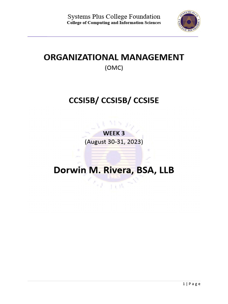 Lecture 1- OMC | PDF | Hierarchy | System