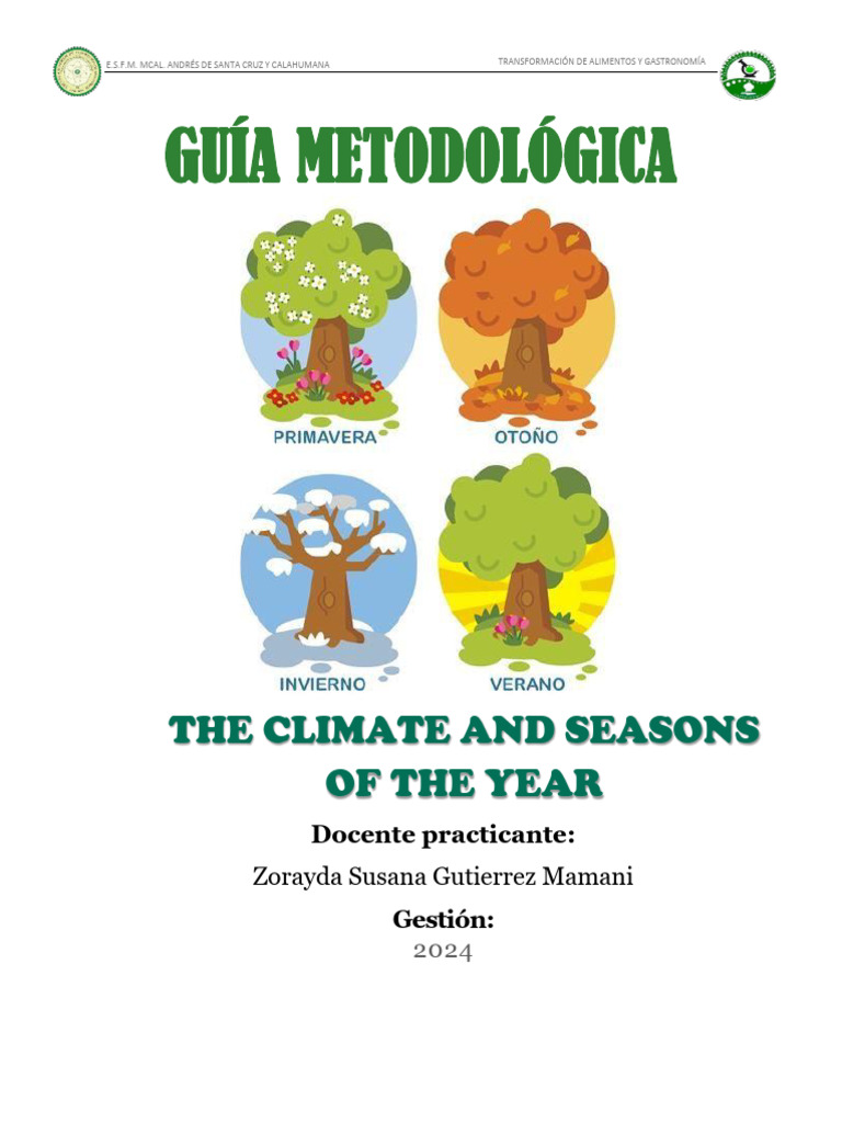 Tema #6 The Climate and Seasons of The Year | PDF | Clima | Ciencias ...