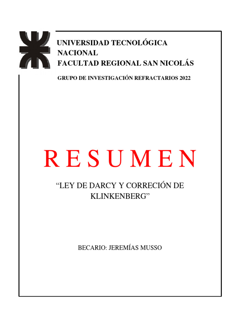 Ley de Darcy y Correción de Klinkenberg | PDF | Gases | Viscosidad