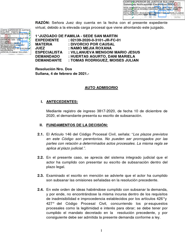 Auto Admisorio | PDF | Demanda judicial | Gobierno