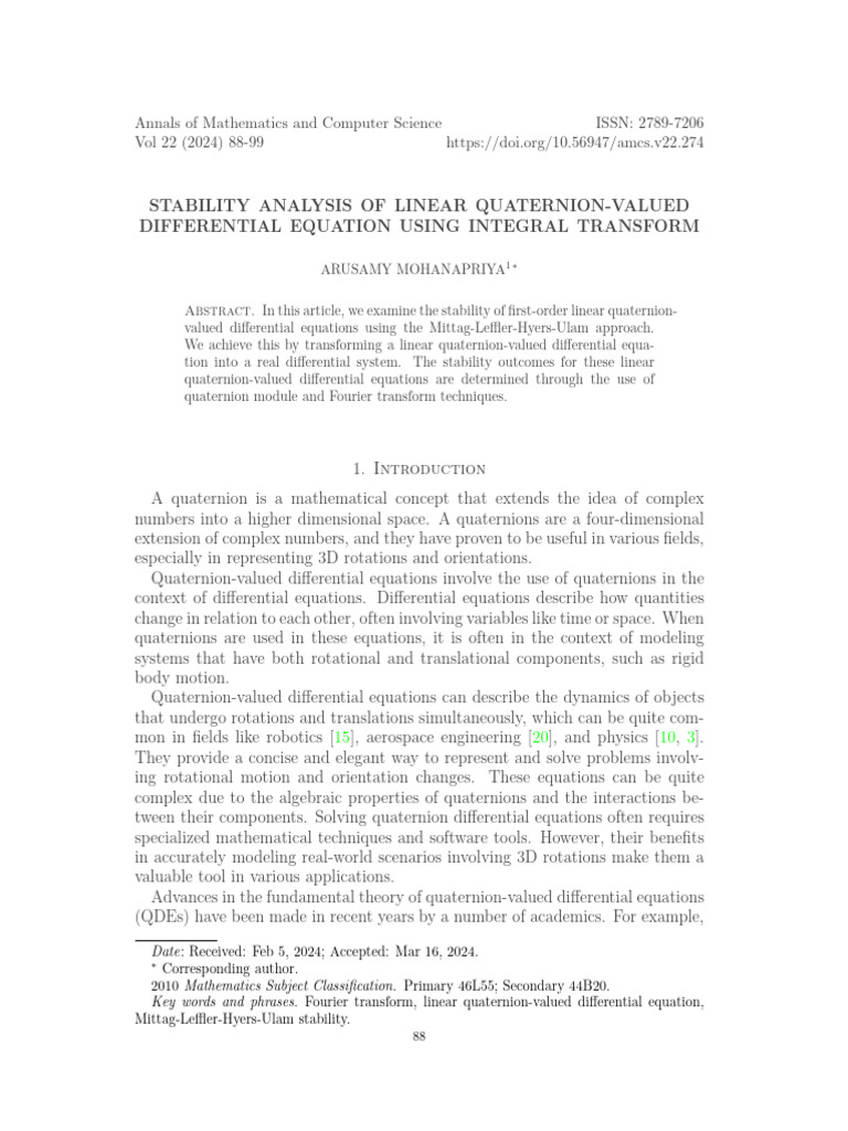 Annals Journal of Mathematics | Download Free PDF | Stability Theory ...