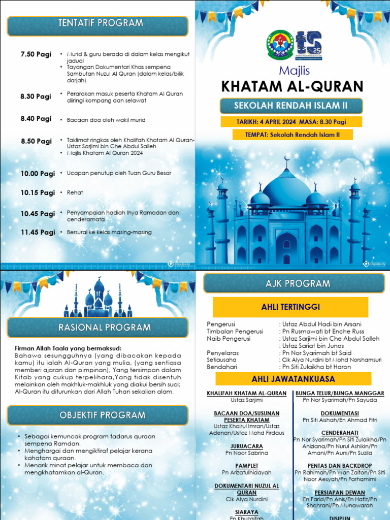 Buku Program Majlis Khatam Quran | PDF
