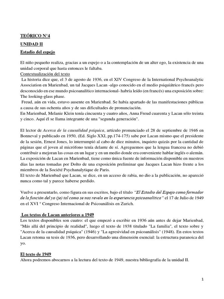 TP III. Teórico n4. e Del E. Pedco | PDF | Jacques Lacan | Psicoanálisis