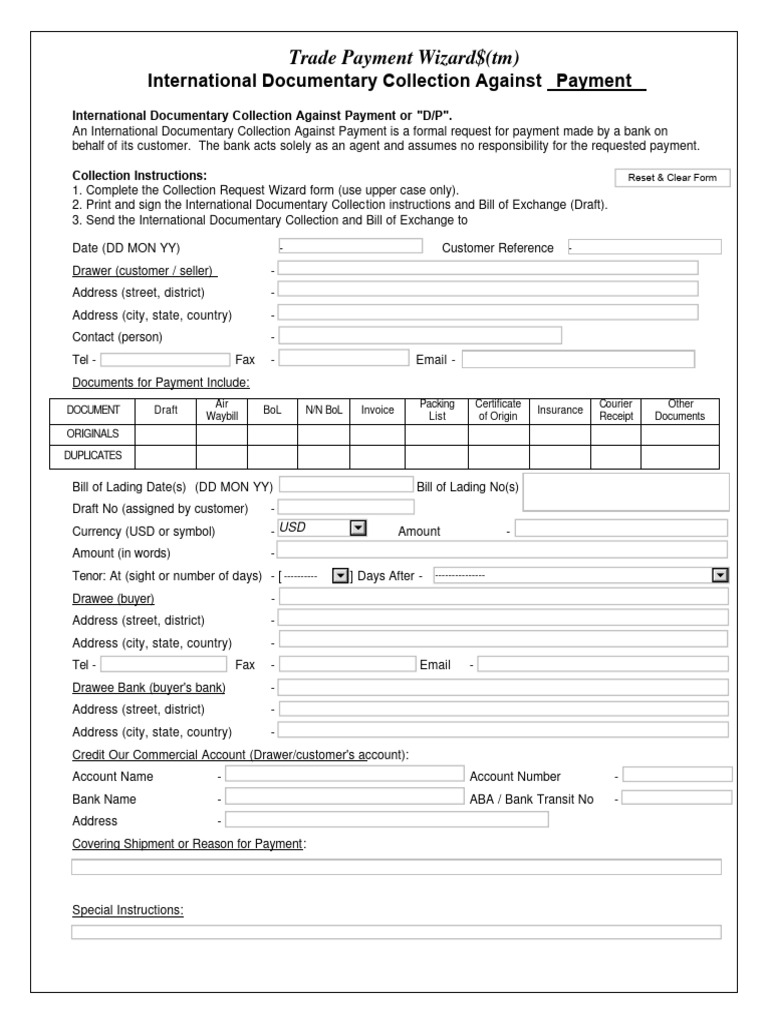 International Documentary Collection Guide | PDF | Bill Of Lading | Money