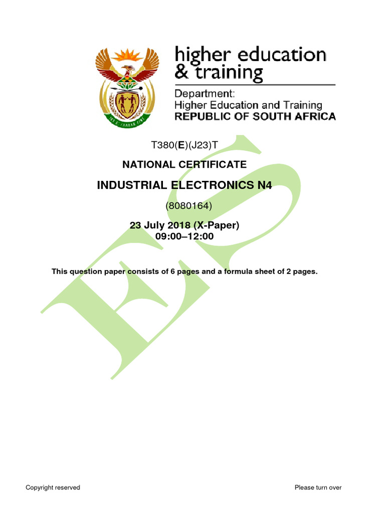 Industrial Electronics n4 2018 Combined | PDF | Rectifier | Operational Amplifier
