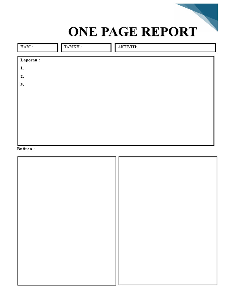 Template One Page Report | PDF