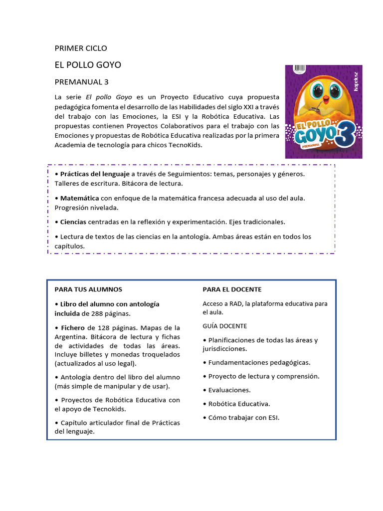 El Pollo Goyo 3: Proyecto Educativo | PDF | Arte
