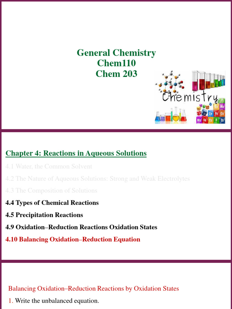 Lecture 6 - part 2 | PDF | Chemical Reactions | Redox Lecture 6 - part 2 | PDF | Chemical Reactions | Redox