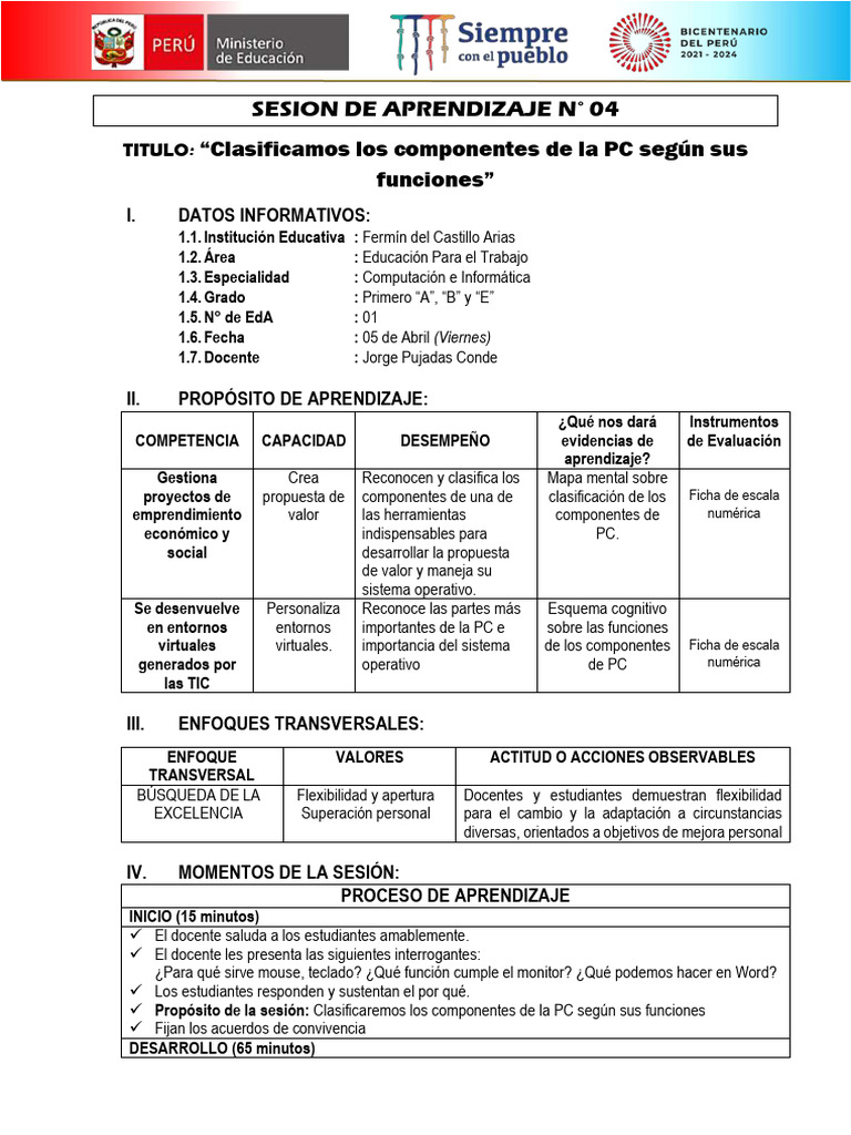 Sesion 04 | PDF | Aprendizaje | Maestros