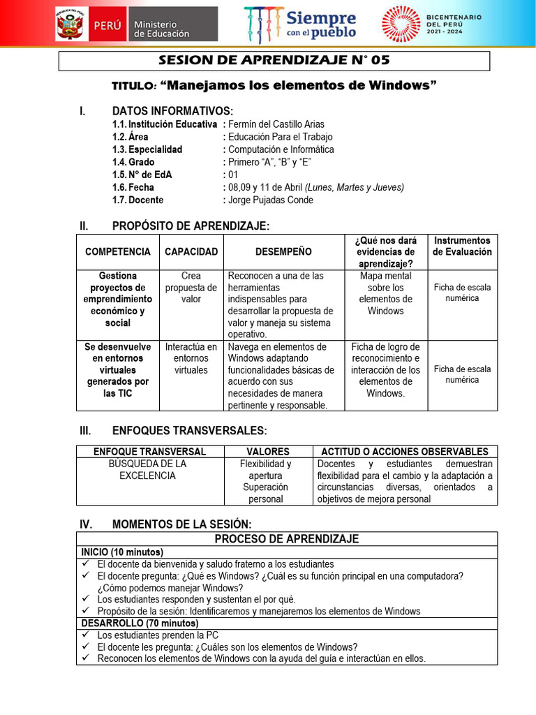 Aprendiendo Elementos de Windows | PDF | Aprendizaje | Maestros