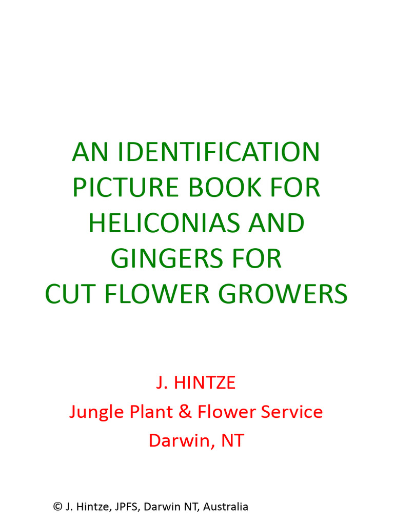 An Identification Picture Book For Heliconias and Gingers For Cut ...