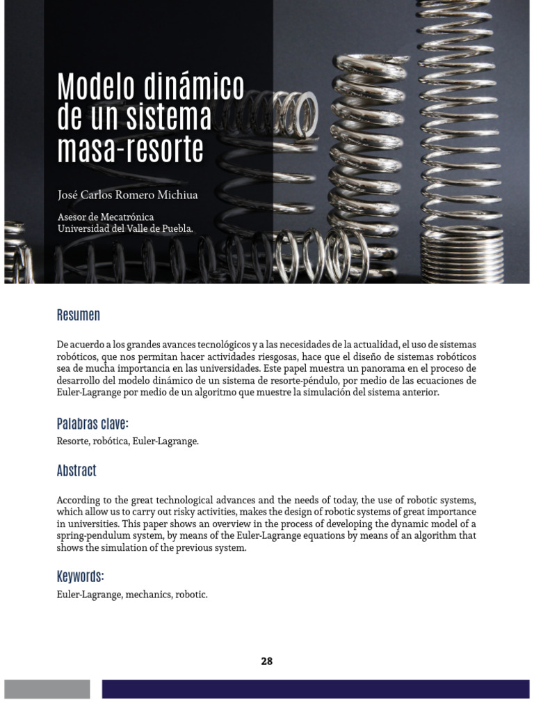 Modelo Dinámico de Un Sistema Masa-Resorte | PDF | Péndulo | Ecuaciones
