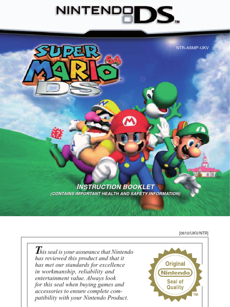 Super Mario 64 DS Instruction Booklet | PDF | Mario | Nintendo