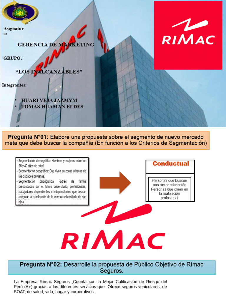 Caso - Rimac Seguros Los Inalcanzables | PDF | Marketing | Análisis FODA