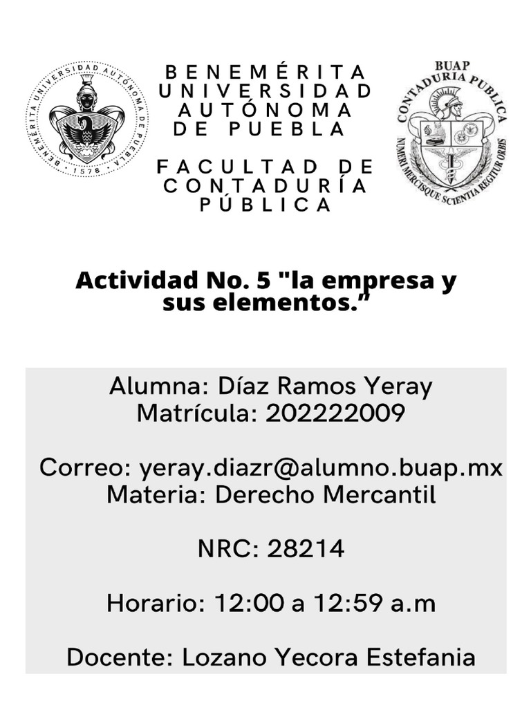 Act 5 La Empresa y Sus Elementos | PDF