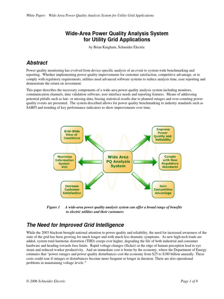Wide-Area Power Quality Analysis System for Utility Grid Applications ...